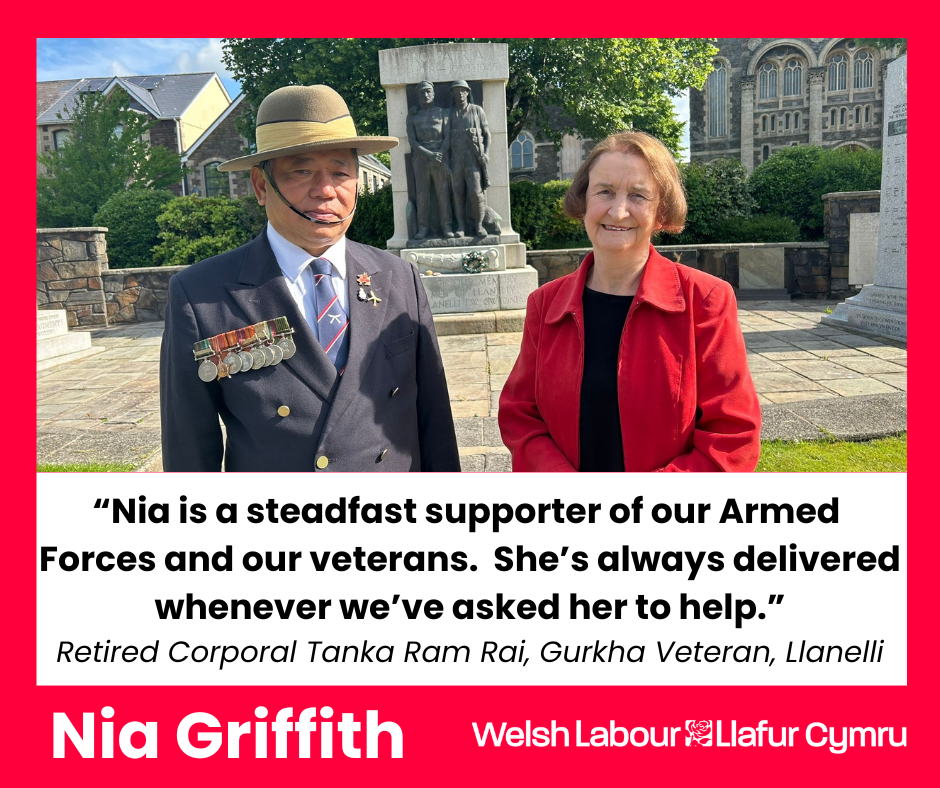 Llanelli Gurka veteran, Tanka Ram Rai, is backing Nia – Nia Griffith MP